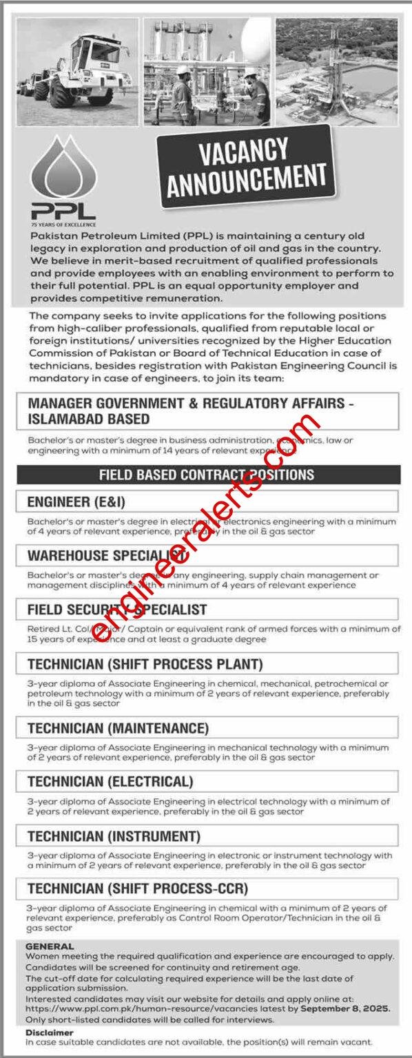 PPL Jobs Online Apply 2025|Pakistan Petroleum Careers