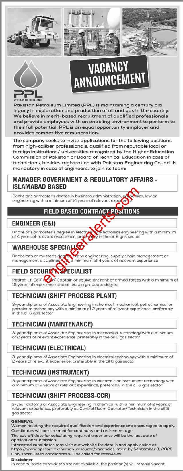 PPL Jobs Online Apply 2025|Pakistan Petroleum Careers